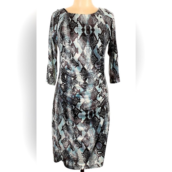 Jennifer Lopez | Dresses | Jennifer Lopez Snake Skin Ruched Sheath ...